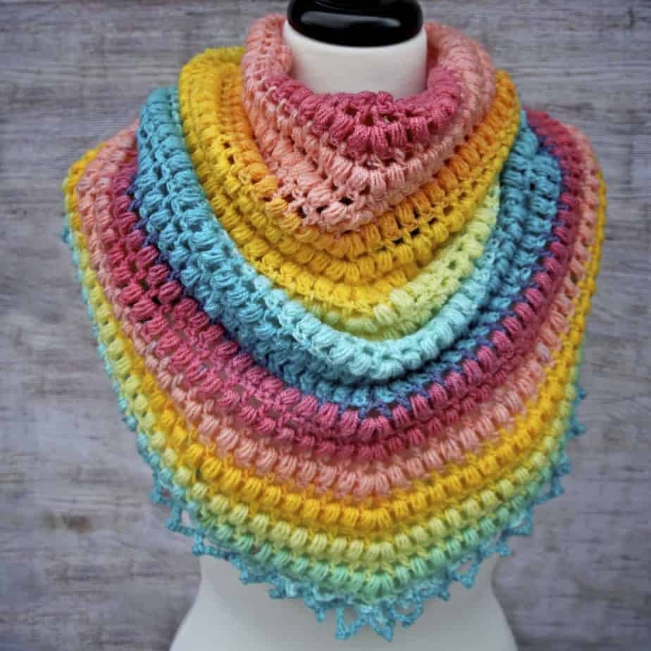 Spring Me Forward Triangle Scarf Free Crochet Pattern