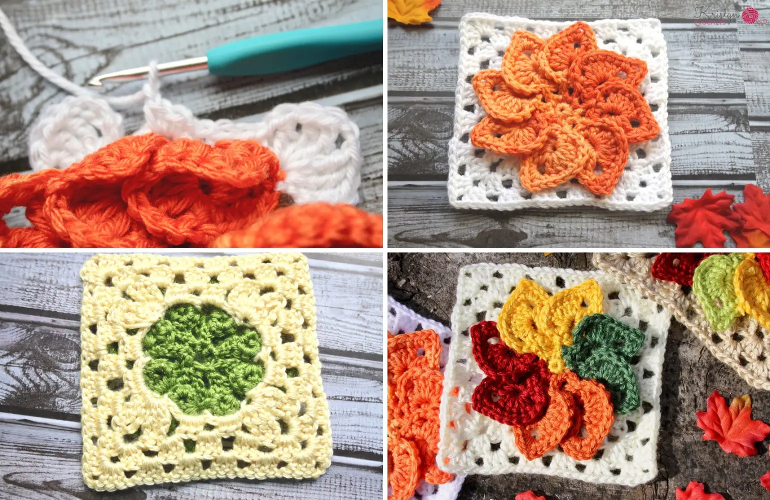Fall Leaves Granny Square Free Crochet Pattern