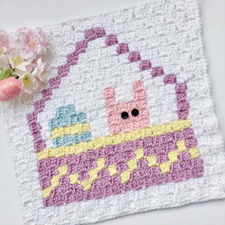 Easter Basket Granny Square free crochet pattern