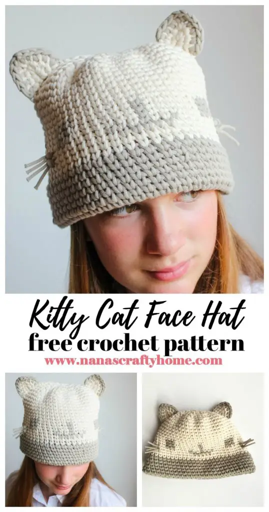 Kitty Cat Crochet Hat Free Crochet Pattern - Nana's Crafty Home