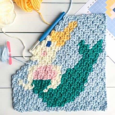 Mermaid Pattern free crochet c2c graph - Nana's Crafty Home