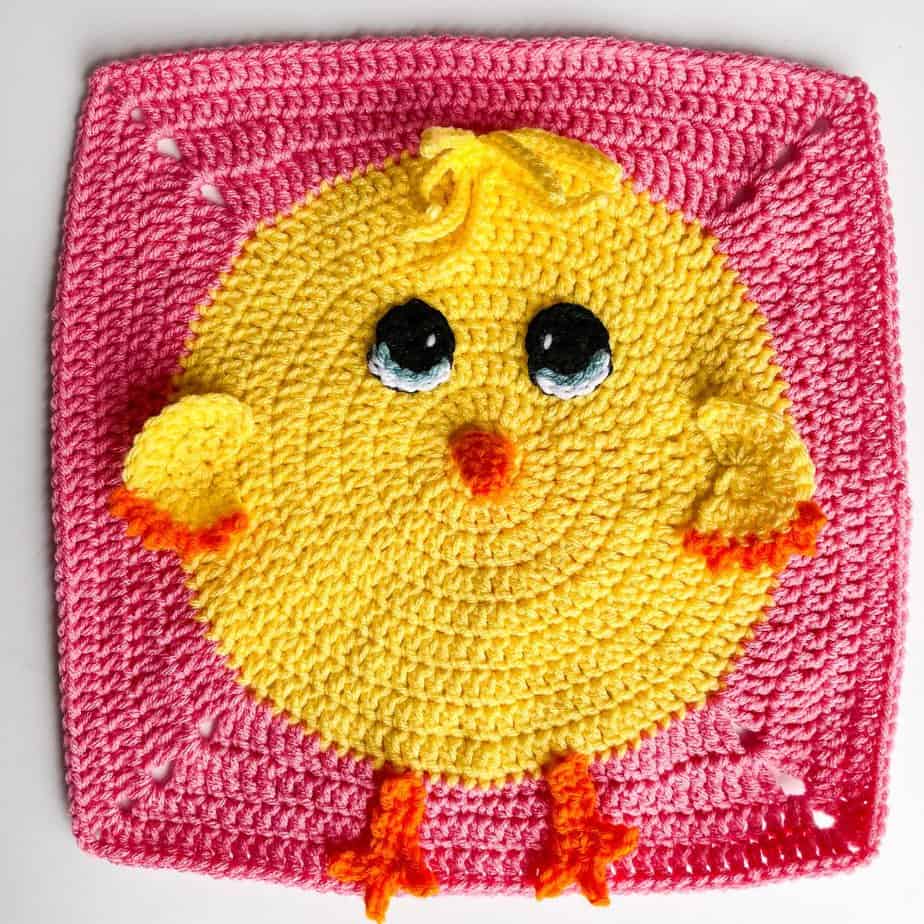 Crochet Easter Chick Square Pattern: A fun Easter project!