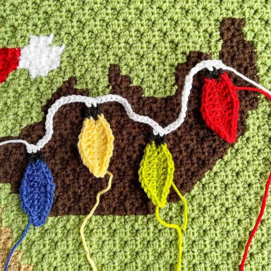 Crochet Moose C2C Christmas Blanket Free Crochet Pattern!