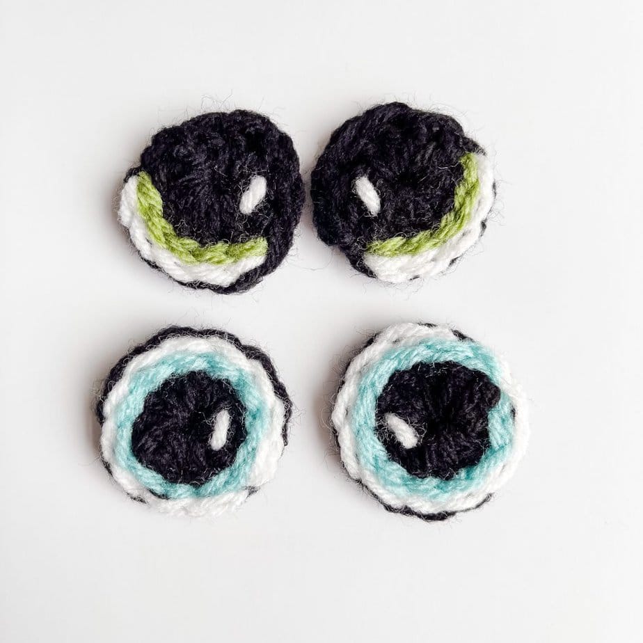 Crochet Eyes replace Safety Eyes for Amigurumi in 3 sizes!