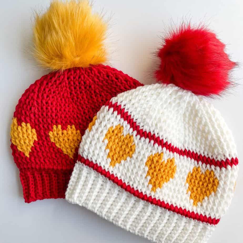 Crochet Heart Hat a free crochet pattern with Hearts!