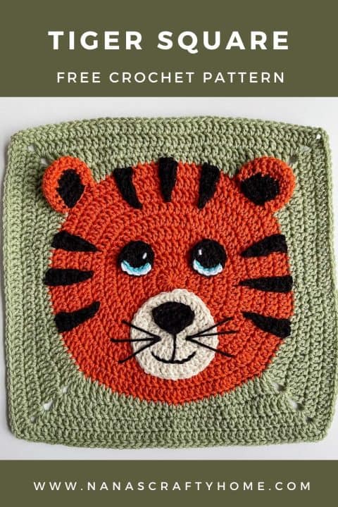 Crochet Tiger Square | Wildlife Animal Square CAL Part 2